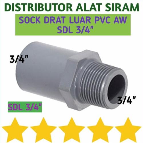Jual SOCK DRAT LUAR SDL 3/4 INCH PVC AW SOCKET PIPA RUCIKA POWER ...