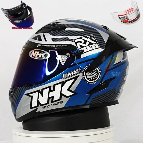 Jual NHK RX9 PAKET GANTENG RACER X BLUE SILVER HELM NHK FULL FACE ...