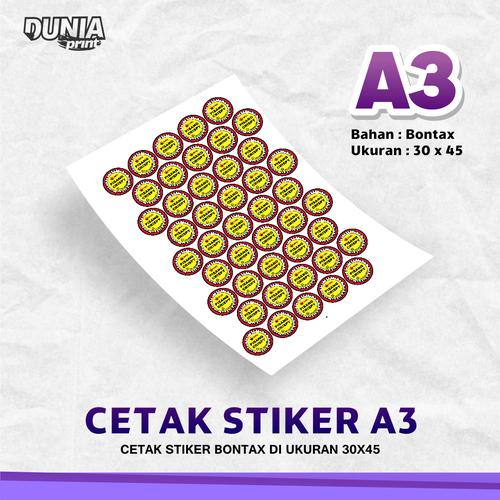 Jual CETAK STIKER BONTAK A3+ / CHROMO STICKER LABEL + CUTTING HARGA ...