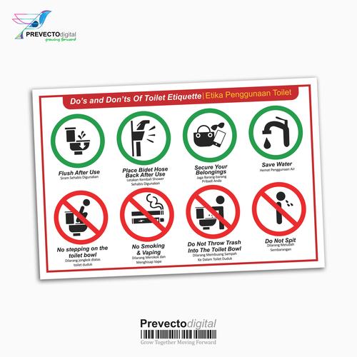 Jual Do and Don't Of Toilet Etiquette Sticker Sign Etika Penggunaan ...
