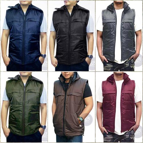 Jual Rompi Vest Parasut Parasit Hoodie Pria Tebal Murah - Orange, XXL ...