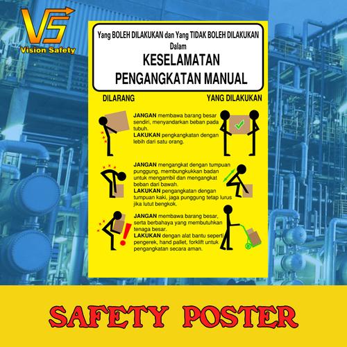 Jual POSTER SAFETY K3 - Pengangkatan Manual - A4 (21 x 30 cm) - Kab ...