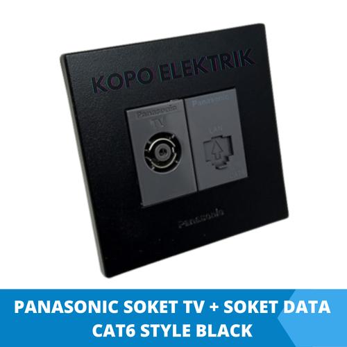 Jual Panasonic Soket TV + Soket Data Cat6 Style Black - Kab. Bandung ...