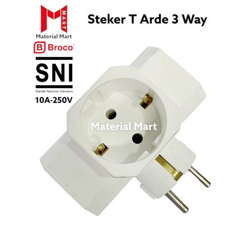 Jual Steker Broco T Arde 3 Way SNI | Colokan Listrik 3 Lubang Broco ...