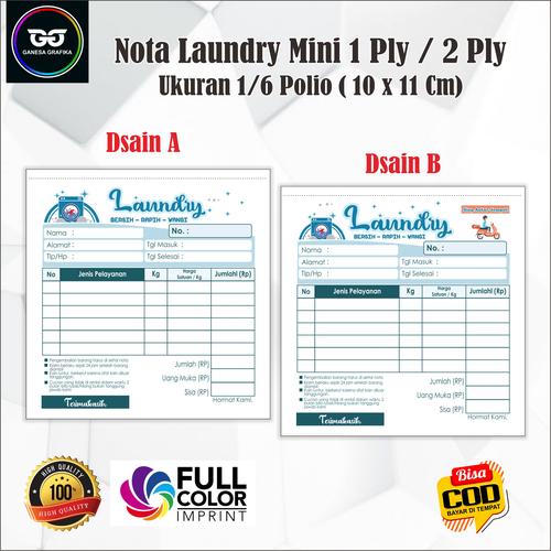Jual BISA COD | nota laundry mini nota laundry 1 ply nota laundry 2 ...
