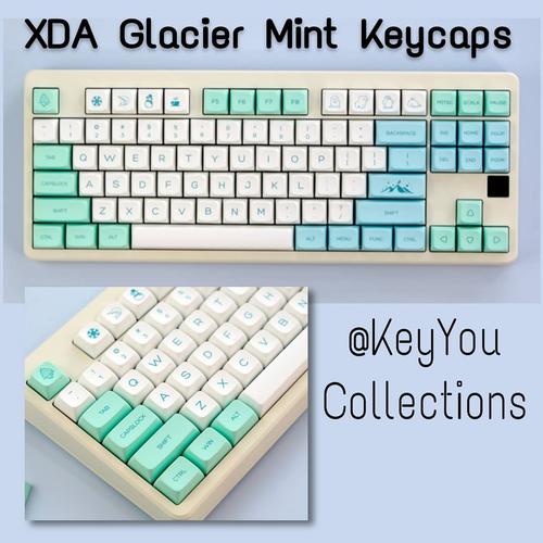 Jual XDA profile Glacier Snow keycaps pbt not ice mint matcha crystal ...