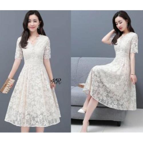 Jual dress remaja/dress wanita/dress brokat/baju pesta/midi dress ...