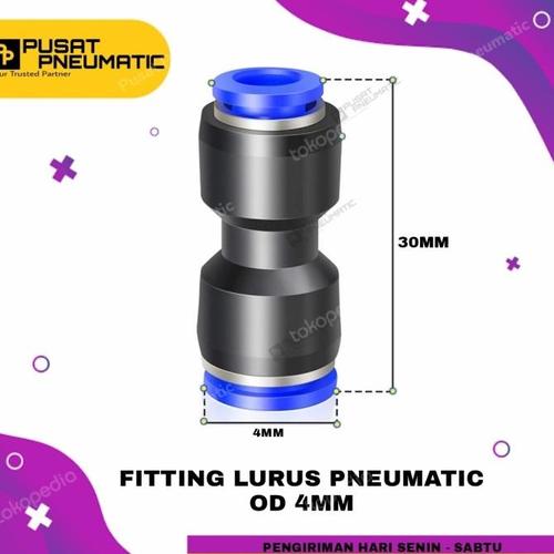 Jual Fitting type PU 4mm Fitting lurus selang ke selang ukuran 4mm x ...