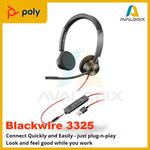 Jual Headset POLY Plantronics Blackwire 3325 BW3325 USB-A - Kab ...