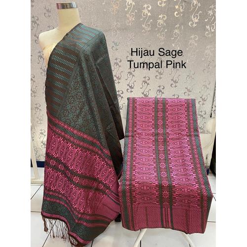 Jual Songket Tumtuman Tenun Warna Hijau Sage Pink - Kota Bandung - Na70 ...