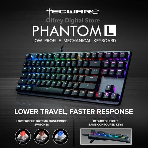 Jual Tecware Phantom L 87 RGB Low Profile Mechanical Keyboard Outemu Switch - Blue - Jakarta ...