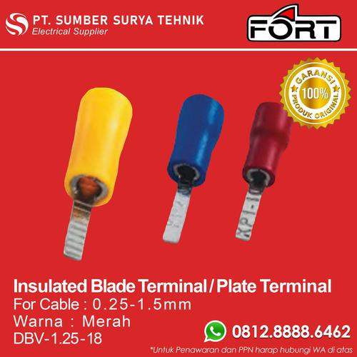 Jual Insulated Blade Terminal/ Plate Terminal DBV-1.25-18 (0.25-1.5mm ...