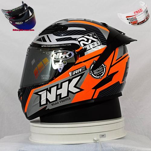 Jual NHK RX9 PAKET GANTENG RACER X ORANGE FLO HELM NHK FULL FACE ...