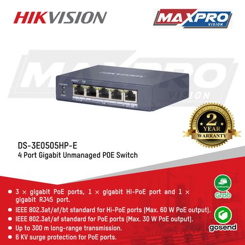 Jual DS-3E0505HP-E - HIKVISION GIGABIT UNMANAGED POE SWITCH 4 PORT - Jakarta Barat - Maxpro ...