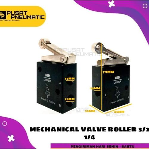 Jual MECHANICAL VALVE MECHANICAL TYPE ROLLER 3 Lubang 3/2 Drat1/4" - Jakarta Barat - hunnyshops ...