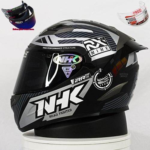 Jual NHK RX9 PAKET GANTENG RACER X BLACK SILVER DOFF HELM NHK FULL FACE ...