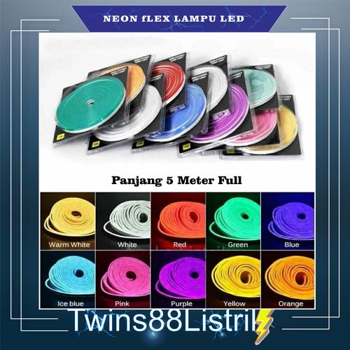 Promo Neon Flex Lampu LED 5 Meter DC 12V Selang LED Flexibel - ADAPTOR ...