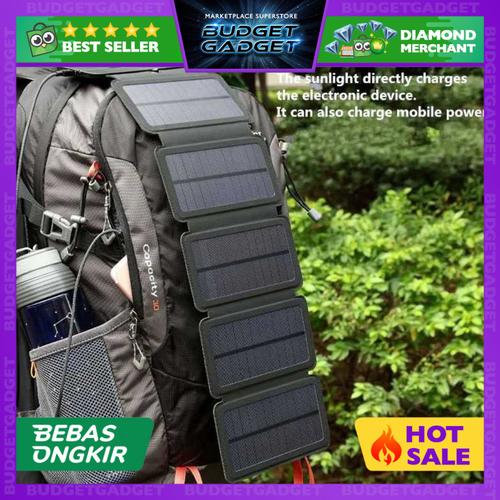 Jual Solar Power Bank Foldable/Lipat 7W with 4 Solar Panel - 5 panel 9W ...