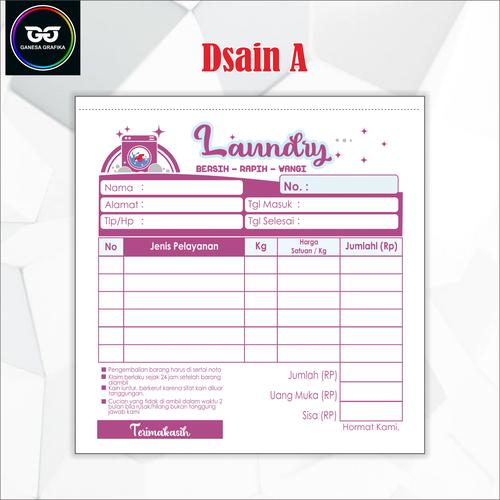Jual BISA COD | nota laundry mini nota laundry 1 ply nota laundry 2 ...