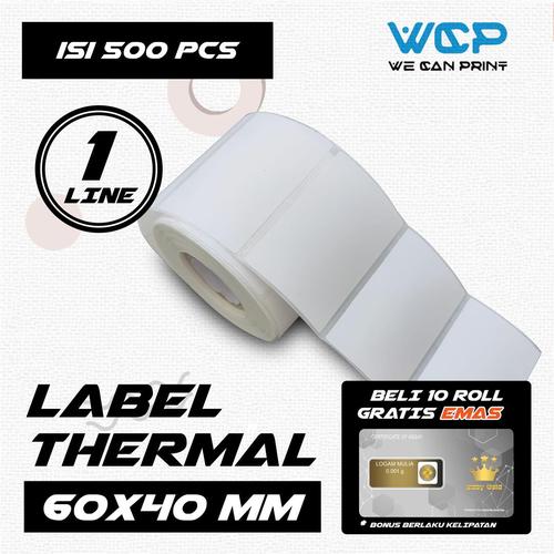 Jual THERMAL LABEL STICKER 60X40 KERTAS STIKER THERMAL 60 X 40 MM 500 ...