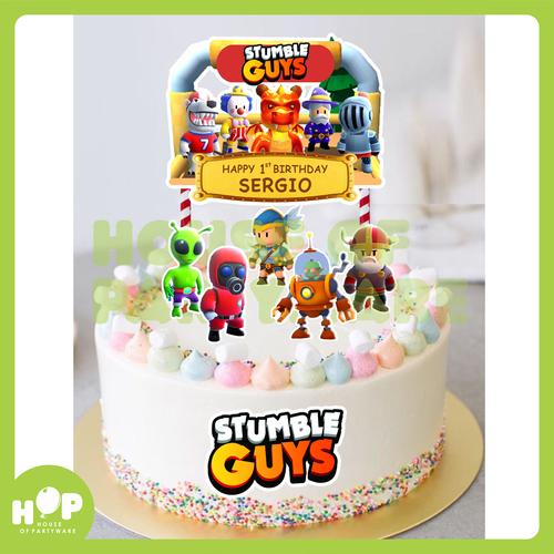 Jual Hiasan Kue Topper STUMBLE GUYS + CUSTOM Nama - Tanpa Nama - Kab ...