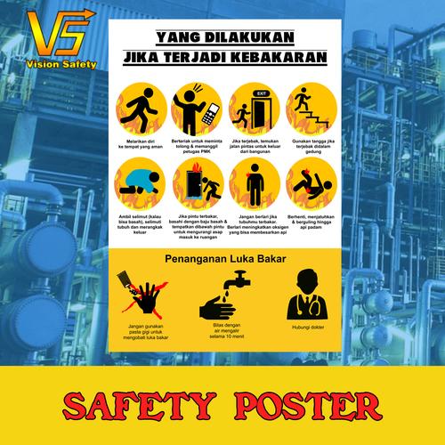 Jual POSTER SAFETY K3 - Yang Dilakukan Ketika Terjadi Kebakaran - A4 ...