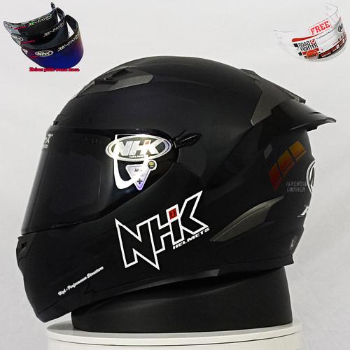 Jual NHK RX9 PAKET GANTENG SOLID BLACK DOFF HELM NHK FULL FACE ORIGINAL ...