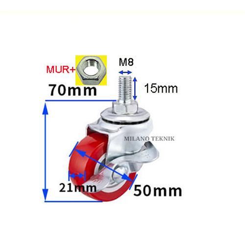 Jual Roda PVC 2 inch Screw/Baut Hidup/Rem Nylon /Troli/ Gepeng/ Caster ...