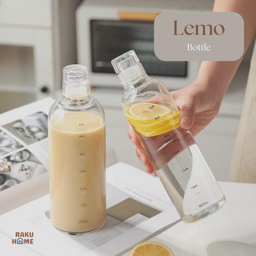 Jual LEMO Bottle Aesthetic Botol Minum Kaca Estetik Transparan Korea ...
