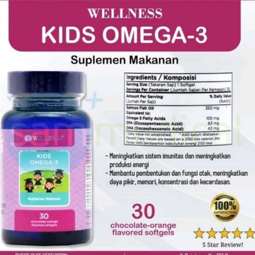 Jual WELLNESS KIDS OMEGA3 VITAMIN ANAK ISI 30 SOFTGEL DHA EPA SUPLEMEN ...