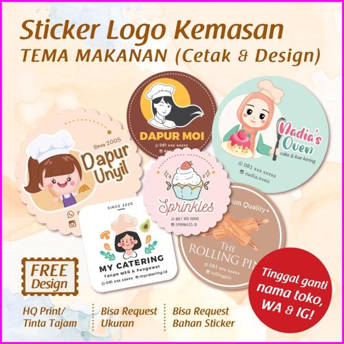 Jual [Isi 45-150pcs]Sticker Logo Makanan/Cetak Sticker Logo/Cutting ...