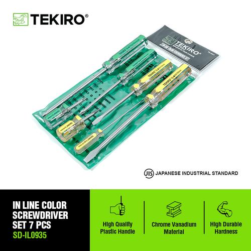 Promo TEKIRO IN LINE COLOR SCREWDRIVER SET 7 PCS / OBENG IN LINE 7PCS ...