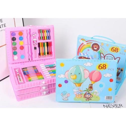 Jual Crayon Mewarnai Set Alat Lukis Menggambar Anak Cat Air isi 68 in 1 ...