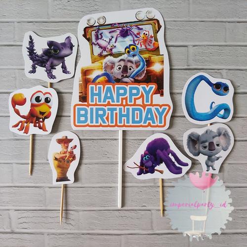 Jual Cake Cupcake Topper Tusukan Kue Happy Birthday Back To The Outback ...