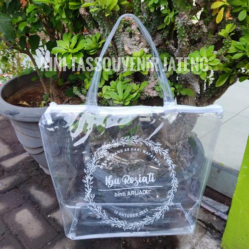 Jual tas mika polos resleting trapesium tebal - pakai sablon - Kab ...