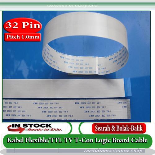 Jual Kabel Flexible AWM 32 Pin Pitch 1.0mm (Lebar 33mm) TTL TV LCD LED ...