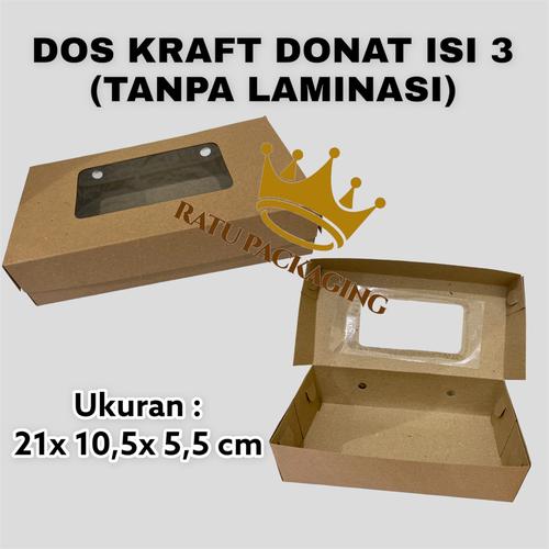 Jual RATU | Dos DONAT ISI 3 KRAFT TANPA LAMINASI Kardus Box Hampers ...