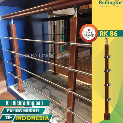 Jual Tiang Railing Besi Motif Kayu RK 86 Pegangan Tangga Besi Coating ...