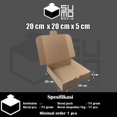 Jual Dus Pizza Polos 20x20x5 cm / Gift Box Coklat Die Cut Kraft [ECERAN ...
