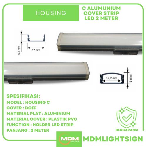 Jual HOUSING C ALUMUNIUM COVER STRIP LED 2 METER - Jakarta Barat ...