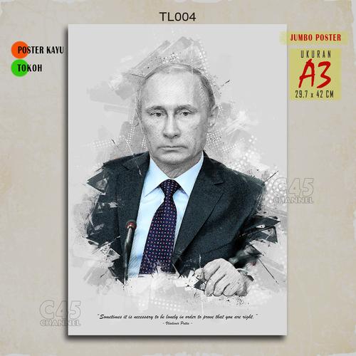 Jual Sketsa Foto VLADIMIR PUTIN Poster Dinding Kayu Motivasi Tokoh ...