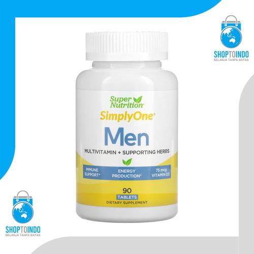 Jual Super Nutrition, SimplyOne, Men Multivitamin Supporting Herbs, 90 ...