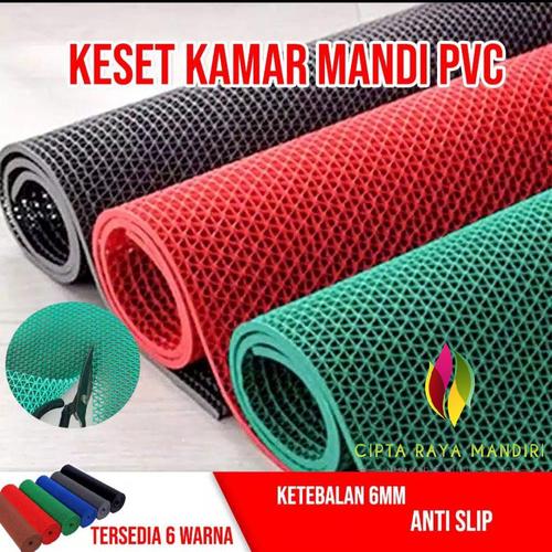 Jual Karpet Karet Keset Anti Slip Kamar Mandi Rol - Hitam, 6mm ...