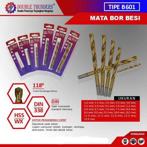 Jual DT B601 Mata Bor Besi HSS Double Thunders - 1mm - Jakarta Pusat - Double Thunders Store ...