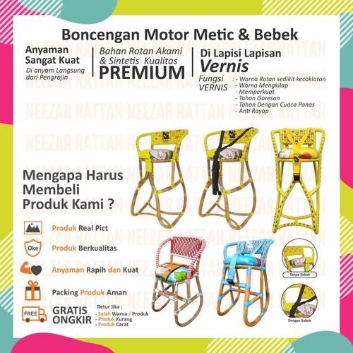 Jual Kursi Bonceng Boncengan Anak Rotan Motor Matic - Matic, cewek ...