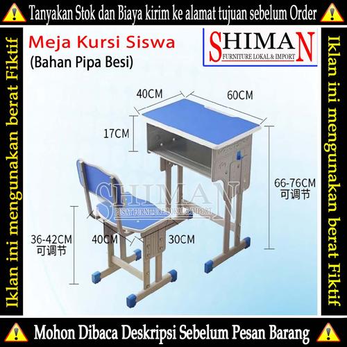 Jual Meja Kursi Siswa | Meja Sekolah | Meja Siswa SD Besi - Biru - Kota ...