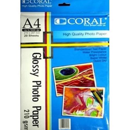 Jual Kertas photo Glossy /Coral Glossy Photo Paper A4 210 gsm / Kertas ...