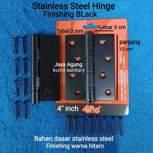 Jual Engsel Hitam Epic 4"Stainless Engsel Pintu Matt Black 4 inch ...