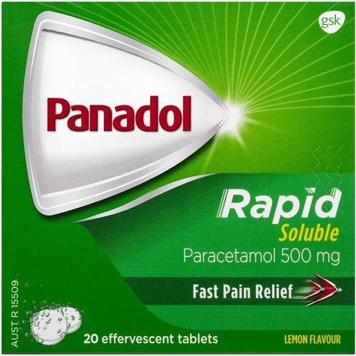 Jual Panadol Rapid Soluble Paracetamol Pain Relief Tablets 500mg 20 ...