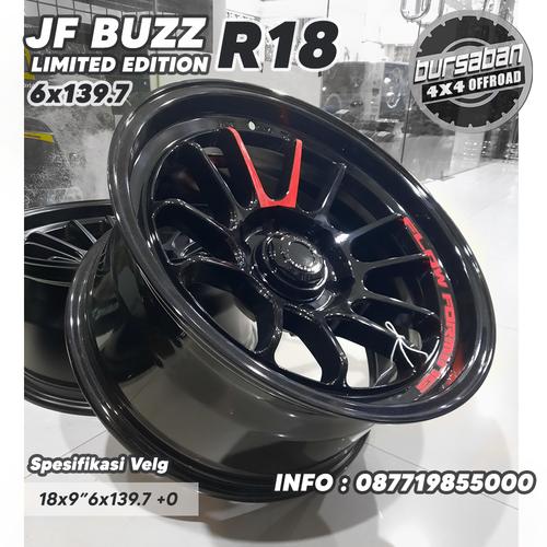 Jual R18 Velg JF Flow Buzz 18x9 6x139.7 et 0 Rep Venom5 Limited Gloss Black - Kota Surabaya ...